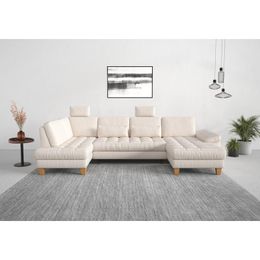Sit & More sit&more Wohnlandschaft &raquo;Westham U-Form&laquo; wahlweise mit Schlaffunktion, Bettkasten, Sitztiefenverstellung beige 100% Polyester B/H/T: 338cm x 88cm x 