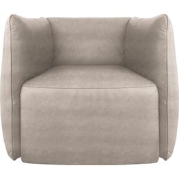 Egoitaliano Sessel &raquo;Ludo Loungesessel, Designsessel, Clubsessel, elegant und zeitlos&laquo; mit tollem Sitzkomfort, Solit&auml;rsessel grau Luxus-Micofaser Lederoptik (100% 