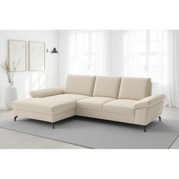 Sit & More sit&more Ecksofa &raquo;Chelsea L-Form, B: 264 cm, mit Armteil-& Sitztiefenverstellung&laquo; optional Schlaffunktion und Bettkasten beige 95% Polyester, 5% 