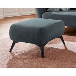 Home Affaire Polsterhocker &raquo;Baggio, modern&laquo; schwarze Metallf&uuml;&szlig;e blau B/H/T: 63cm x 45cm x 63cm, Veloursstoff
