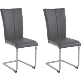 Home Affaire Freischwinger &raquo;Nils&laquo; (Set) 2 Stk.Stuhl belastbar bis 120 Kg, Gestell Metall im Chrom-Look oder Schwarz grau Holzwerkstoff, Metall, 
