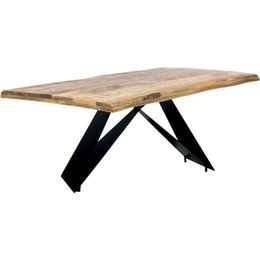 Sit Esstisch &raquo;Erice aus Mango massiv mit 56-mm-Platte & Cross-Base-Gestell&laquo; 1 Stk. tlg. 56-mm-Mangoholzplatte mit nat&uuml;rlich gewachsener Baumkante 