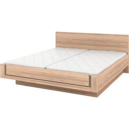 Musterring Holzbett &raquo;Sorrent, Bettgestell, Bettrahmen, teilmassiv Eiche&laquo; Eiche teilmassiv, Liegeh&ouml;henverstellung, in schwebender Optik braun L&auml;nge B: 220cm x 