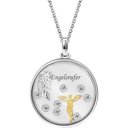 Engelsrufer Damen Kette mit Anh&auml;nger &raquo;Glaslinse Engel&laquo; Made in Germany - mit Zirkonia (synth.) gold Glas Silber 925 (Sterlingsilber), L: 50 B: 1,42mm