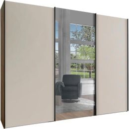 Wiemann Schwebet&uuml;renschrank &raquo;Monaco&laquo; hochwertige Beschl&auml;ge braun Holzwerkstoff, Kristallglas Bianco-Eiche-Nachbildung, B/H/T: 278,9cm x 217cm x 67cm, 