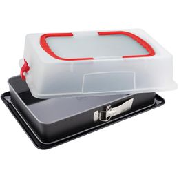 Backform &raquo;Kreativ&laquo; mit Emailboden und Haube schwarz Stahlblech B/H/L: 29cm x 7cm x 42cm
