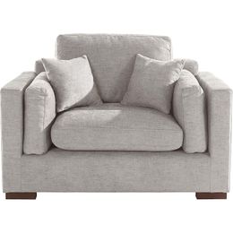 Home Affaire Loveseat &raquo;Fresh Pond Sessel&laquo; weicher Sitzkomfort, incl. Zierkissen, B/T/H: 140/96/95 cm grau 100% Polyester Struktur, B/H/T: 140cm x 95cm