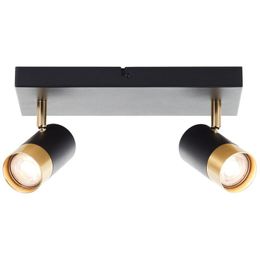 Brilliant Deckenstrahler &raquo;Vigolo&laquo; GU10 1 Stk. Warmwei&szlig; GU10, 350lm, 3000K, dimmbar, schwarz gold schwarz 2, H: 15cm, 1 Stk.