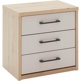 Priess Nachtschrank &raquo;Warburg hochwertiges M&ouml;belst&uuml;ck aus Deutschland&laquo; aufgebaut geliefert Schubk&auml;sten mit Selbsteinzug und Metallgriffen grau 