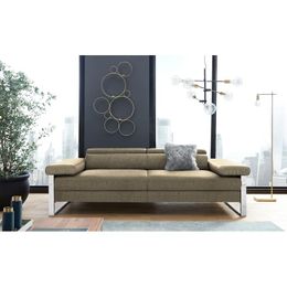 W.Schillig 2-Sitzer &raquo;finn&laquo; German Design Award 2016, Fu&szlig;gestell Chrom gl&auml;nzend, Breite 230 cm schwarz Flachgewebe S22 (100% Polyester);Stoff S37 (100%