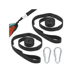 AMANKA H&auml;ngematten Befestigung Ronny mit Karabiner und 2 Riemen braun | Gr.: onesize