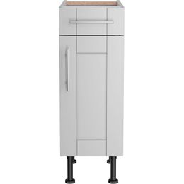 KOCHSTATION Unterschrank &raquo;KS-Ahus&laquo; Breite 30 cm grau hellgrau, B/H/T: 30cm x 87cm x 58,4cm, Schubladen: 1 Stk. T&uuml;ren: 1 Stk.
