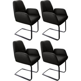 W.Schillig Freischwinger &raquo;ole&laquo; (Set) 4 Stk.2er- oder 4er-Set, Gestell in Schwarz pulverbeschichtet schwarz Longlife Xtra-Leder Z69: Das feinnarbige, 