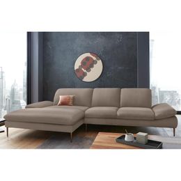 W.Schillig Ecksofa &raquo;enjoy&MORE, Designsofa, bequem, elegant und zeitlos, L-Form&laquo; Sitztiefenverstellung, F&uuml;&szlig;e bronze pulverbeschichtet, Breite 340 cm 