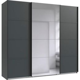 wimex Schwebet&uuml;renschrank &raquo;Jork Kleiderschrank mit Spiegel, schwarze Metallgriffe&laquo; Schrank in verschiedenen Gr&ouml;&szlig;en und Innenausstattungsvarianten grau 