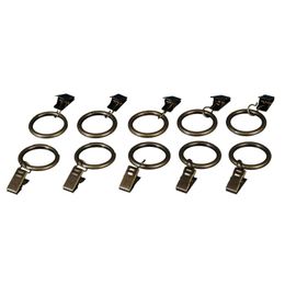 Liedeco Gardinenring f&uuml;r Gardinenstangen &Oslash; 16 mm grau Metall &Oslash; 1,6cm, 10 Stk.