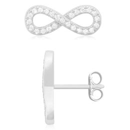 Firetti Damen Paar Ohrstecker &raquo;Schmuck Geschenk Silber 925 Ohrschmuck Infinity Unendlichkeit Schleife&laquo; mit Zirkonia (synth.) bunt Silber 925 (