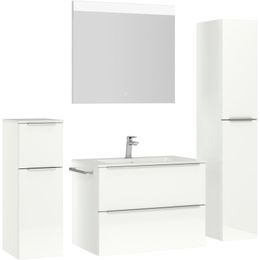 Nobilia Badm&ouml;bel-Set &raquo;Levere&laquo; vormontiert, mit Soft-Close, 4 Stk. tlg. wei&szlig; B/H/T: 160cmcm x 169cmcm x 48,7cmcm, Griffe chrom