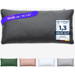 Kissenbezug &raquo;Mikrofaser Kissenbezug - Allergiker Kopfkissenbezug - unfassbar weich&laquo; Gr&ouml;&szlig;e 80x80, 40x80 und 70x90 cm; versteckter Rei&szlig;verschluss grau 
