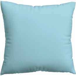 Schlafgut Kissenbezug &raquo;Premium Kissenbezug Knitted Jersey (1 St)&laquo; Ton-in-Ton Rei&szlig;verschluss, Bio-Baumwolle mit Elasthan, Uni, OEKO Tex blau Jersey, Obermaterial