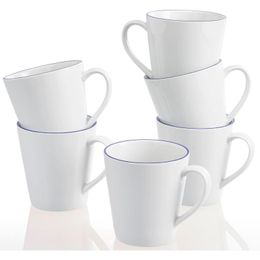 Retsch Arzberg Becher &raquo;Heike Blaurand&laquo; 6-teilig, Made in Germany wei&szlig; Porzellan 250ml, 6 Stk.