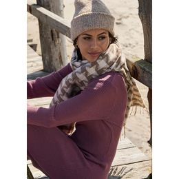 Laura Scott Damen Modeschal in verschiedenen Farben - NEW im Karo-Design beige Einheitsgr&ouml;&szlig;e