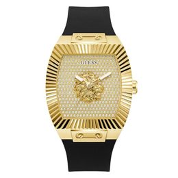 Guess Herren Quarzuhr &raquo;PHOENIX&laquo; Armbanduhr, Herrenuhr, Silikonarmband, analog gold Einheitsgr&ouml;&szlig;e