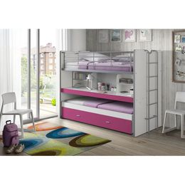 Vipack Hochbett &raquo;Bonny, mit 3 Schlafgelegenheiten, super praktisch im Kinderzimmer&laquo; B/H/T ca. 222x161x102cm, Dekor Oberfl&auml;che, in verschieden Farben, mit 