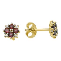 Firetti Damen Paar Ohrstecker &raquo;Schmuck Geschenk Gold 333 oder 375 Ohrschmuck Ohrringe Blume&laquo; mit Rubin oder Saphir - mit Brillanten rot 5,8mm, 0,03 P2