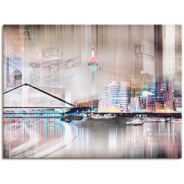 Artland Leinwandbild &raquo;D&uuml;sseldorf Skyline Collage IV&laquo; Deutschland 1 Stk. tlg. auf Holzrahmen gespannt grau Leinwand B/H/T: 40cm x 30cm, Leinwandbild 