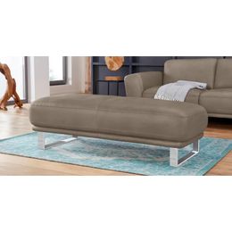 W.Schillig Hocker &raquo;montanaa&laquo; mit Metallkufen in Chrom gl&auml;nzend, Breite 141 cm braun B/H/T: 141cm x 42cm x 61cm, Longlife Xtra-Leder Z59