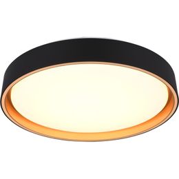 REALITY LEUCHTEN LED Deckenleuchte &raquo;FELIS, LED Deckenlampe schwarz-gold, 24W 2500 Lumen Fernbedienung&laquo; LED-Board 1 Stk. Farbwechsler warmwei&szlig; - 