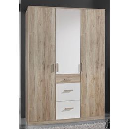 wimex Kleiderschrank &raquo;Bergamo&laquo; 3-t&uuml;rig rot B/H/T: 135cm x 199cm x 58cm, Schubladen: 3 Stk.