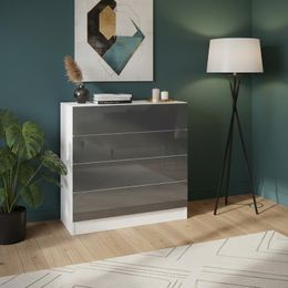 borchardt M&ouml;bel borchardt M&ouml;bel Kommode &raquo;Vaasa, Kommode mit 4 Schubk&auml;sten auf Kugelf&uuml;hrungen&laquo; wei&szlig; Holzwerkstoff B/H/T: 76cm x 79cm x 35cm