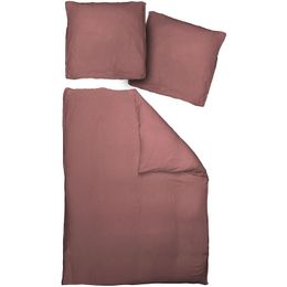 Adam Bettw&auml;sche &raquo;Uni Collection light&laquo; 2 Stk. aus 100 % Bio-Baumwolle, 2 teilig - Bettw&auml;sche Set rot Renforc&eacute;, Obermaterial: 100% Baumwolle B/L: 155cm x 