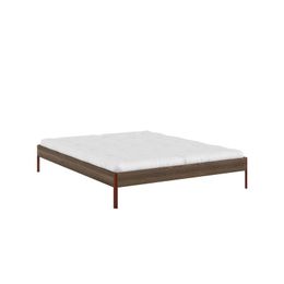 Karup Design Bettgestell &raquo;CORE BED Bodenbett, Holzrahmen, Futonbett, Jugendbett, Holzbett&laquo; Massivholzbett mit Lattenrost, Kiefer massiv, Doppelbett ohne Kopfteil 