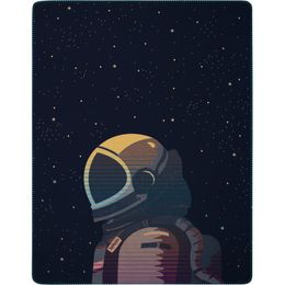 Biederlack Wohndecke &raquo;Wohndecke Astronaut&laquo; 150 x 200, mit Zierstich blau Baumwolle, Polyacryl, Polyester B/L: 150cm x 200cm