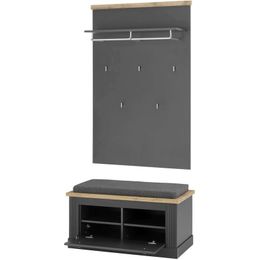 OTTO home Garderoben-Set &raquo;WESTMINSTER&laquo; Schuhbank, Wandpaneel, 2 Stk. tlg. grau B/H/T: 92cmcm x 200cmcm x 45cmcm