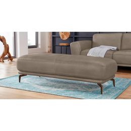 W.Schillig Hocker &raquo;montanaa&laquo; mit Metallf&uuml;&szlig;en in Bronze pulverbeschichtet, Breite 141 cm braun B/H/T: 141cm x 42cm x 61cm, Longlife Xtra-Leder Z59