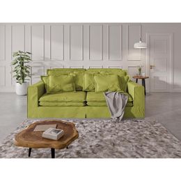 Home Affaire 4-Sitzer &raquo;ALISSAS mit vielen Kissen, Biesen an den Kissen&laquo; Hussenoptik, mit kleinen Taschen an der Seite zum Verstauen gr&uuml;n 92% Polyester