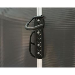 Fahrradwandhalterung vertikaler Fahrradaufh&auml;nger f&uuml;r Ger&auml;teh&auml;user schwarz Stahl, Stahlblech B/H/L: 4cm x 26cm x 11cm