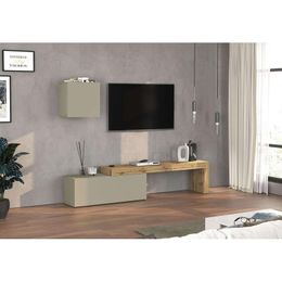 OTTO home TV-Wand &raquo;Chronos TV-Set, Wohnwand &ndash; Elemente frei platzierbar, Made in Italy&laquo; Set, 2-er set, 2 Stk. tlg. beige B/H/T: 240cmcm x 190cmcm x 