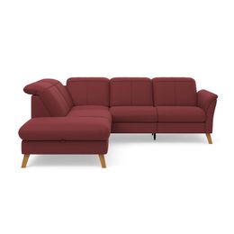 Sit & More sit&more Ecksofa &raquo;Romero L-Form&laquo; wahlweise mit oder ohne TV-Funktion, Schlaffunktion, Bettkasten rot 100% Polyester B/H/T: 250cm x 91cm x 220cm, Luxus