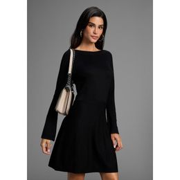 Laura Scott Damen Strickkleid in ausgestellter Mini-Form mit Zierkn&ouml;pfen - NEUE KOLLEKTION schwarz 42, N-Gr
