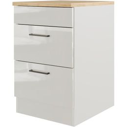 Flex-Well Kochfeldumbauschrank &raquo;Lund&laquo; (B x H x T) 60 x 85 x 60 cm, individuell kombinierbar grau Holzwerkstoff Rauchgrau, B/H/T: 60cm x 85cm x 60cm, Schubladen: