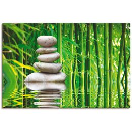 Artland Leinwandbild &raquo;Balance&laquo; Zen 1 Stk. tlg. auf Holzrahmen gespannt gr&uuml;n Leinwand B/H/T: 40cm x 30cm, Leinwandbild Zen Querformat, 1 Stk.