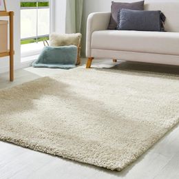 ANDIAMO Hochflor-Teppich &raquo;Chicago&laquo; rechteckig 40 mm H&ouml;he Uni Farben, weich & kuschelig, ideal im Wohnzimmer & Schlafzimmer beige Obermaterial: 100% 