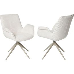 Jahnke Schalenstuhl &raquo;BAT TWIST DUO&laquo; () 2er Set, drehbar, gepolstert, mit Armlehnen, B:66xT:60,5xH:85 cm wei&szlig; Polyester B/H/T: 66cm x 85cm x 60,5cm, Cord