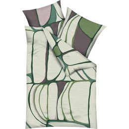 Kaeppel Bettw&auml;sche &raquo;Opalith&laquo; 2 Stk. Mit grafischem Muster gr&uuml;n Mako-Satin, Obermaterial: 100% Baumwolle B/L: 155cm x 220cm, 1 Stk., 1 Stk., Mako-Satin, B/L: 