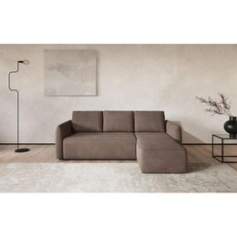 COTTA Ecksofa &raquo;Flow, bequem, L-Form, Breite 239 cm, schmale Armlehnen&laquo; wahlweise mit Schlaffunktion braun 96% POLYESTER (PES) 4% POLYAMID(PA) B/H/T: 